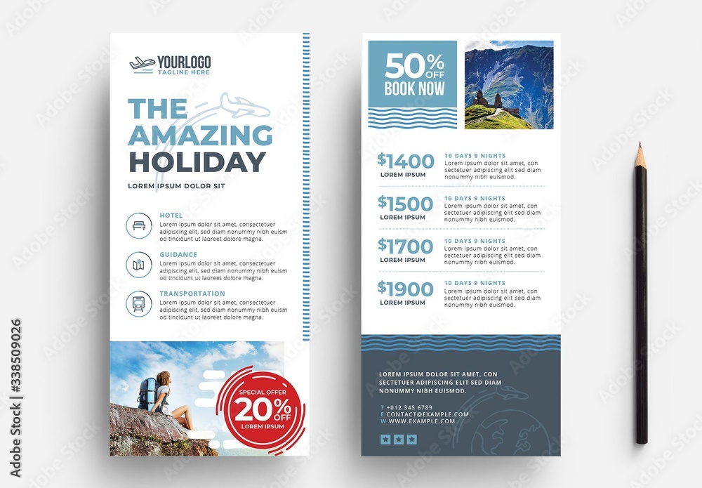Travel Agency Tour Guide Flyer Layout Stock Template | Adobe Stock