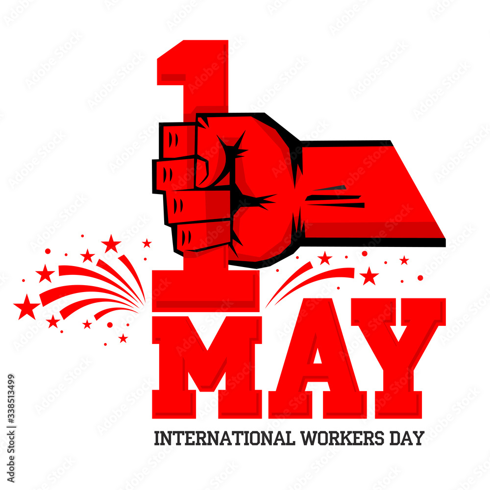 May Day greeting card for International Workers' Day. May 1 - symbol of ...