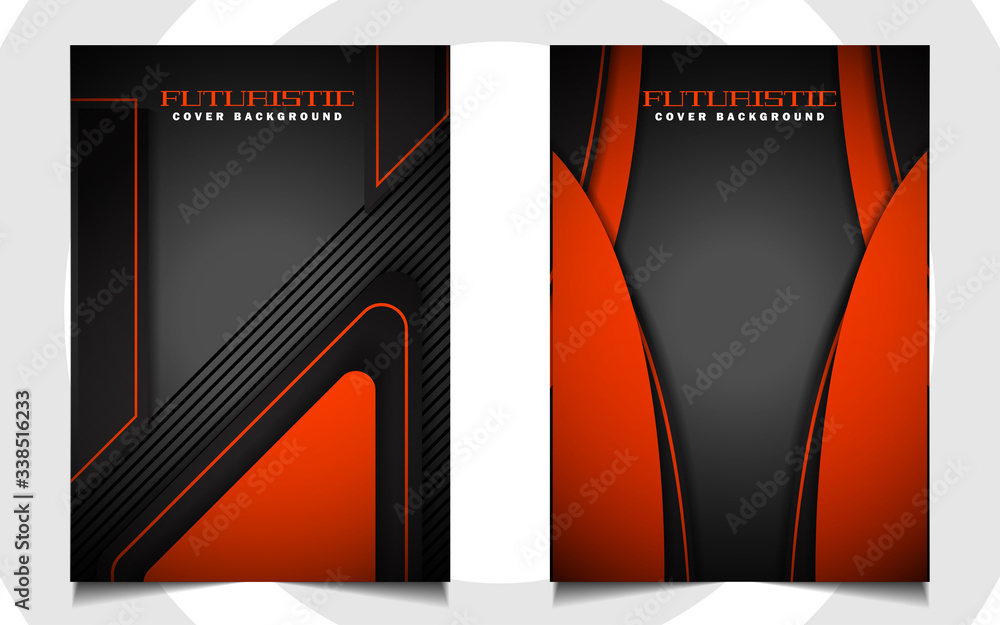 Abstract futuristic cover a4 background template with orange technology ...