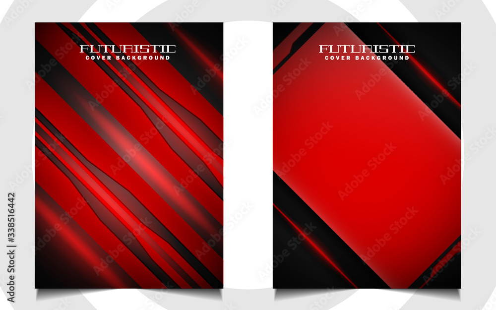 Abstract futuristic cover a4 background template with red technology ...