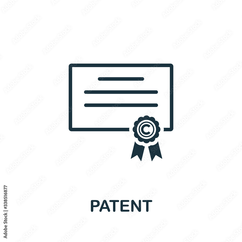 Patent icon. Simple element from intellectual property collection ...