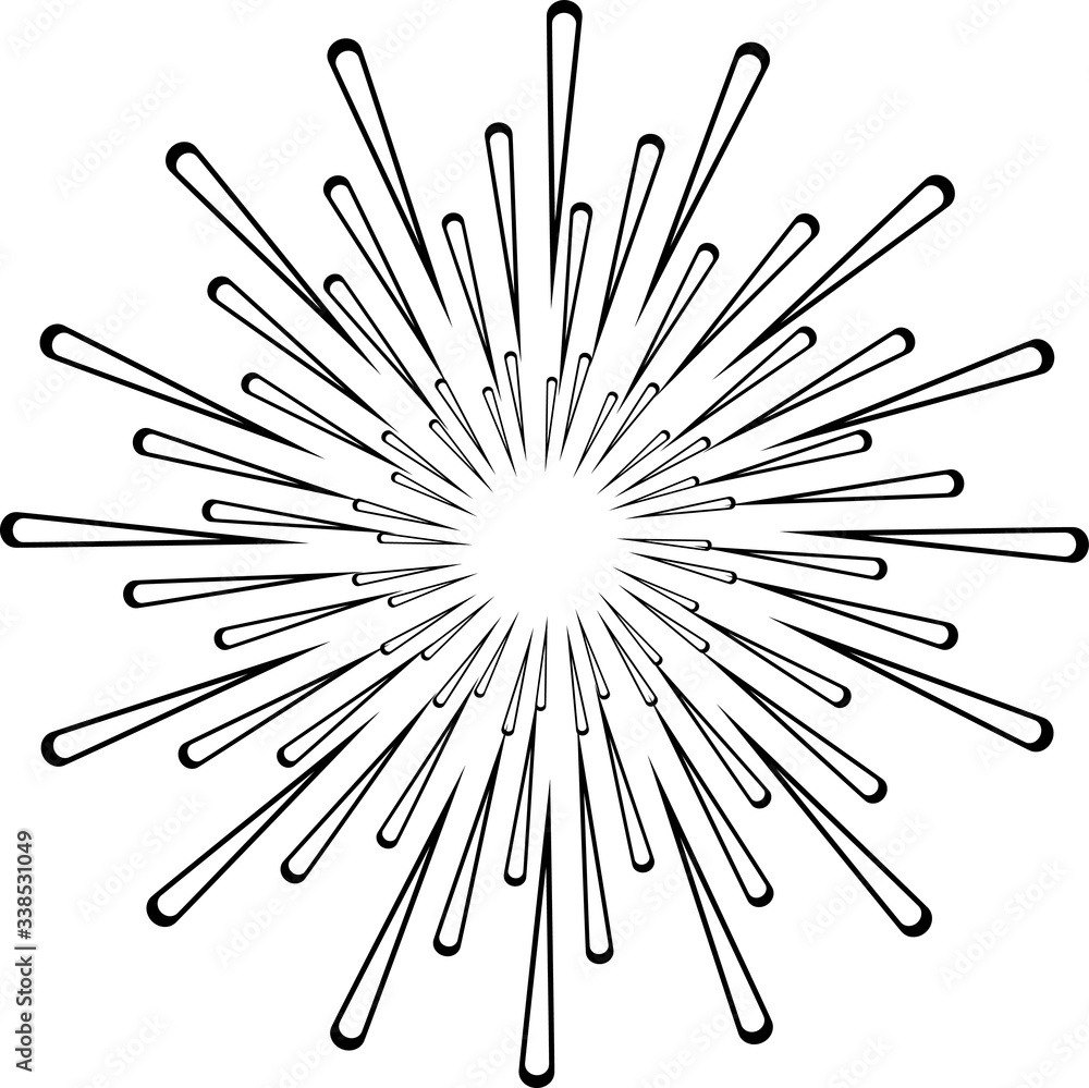 Circular fireworks explosion texture. Distressed uneven grunge ...