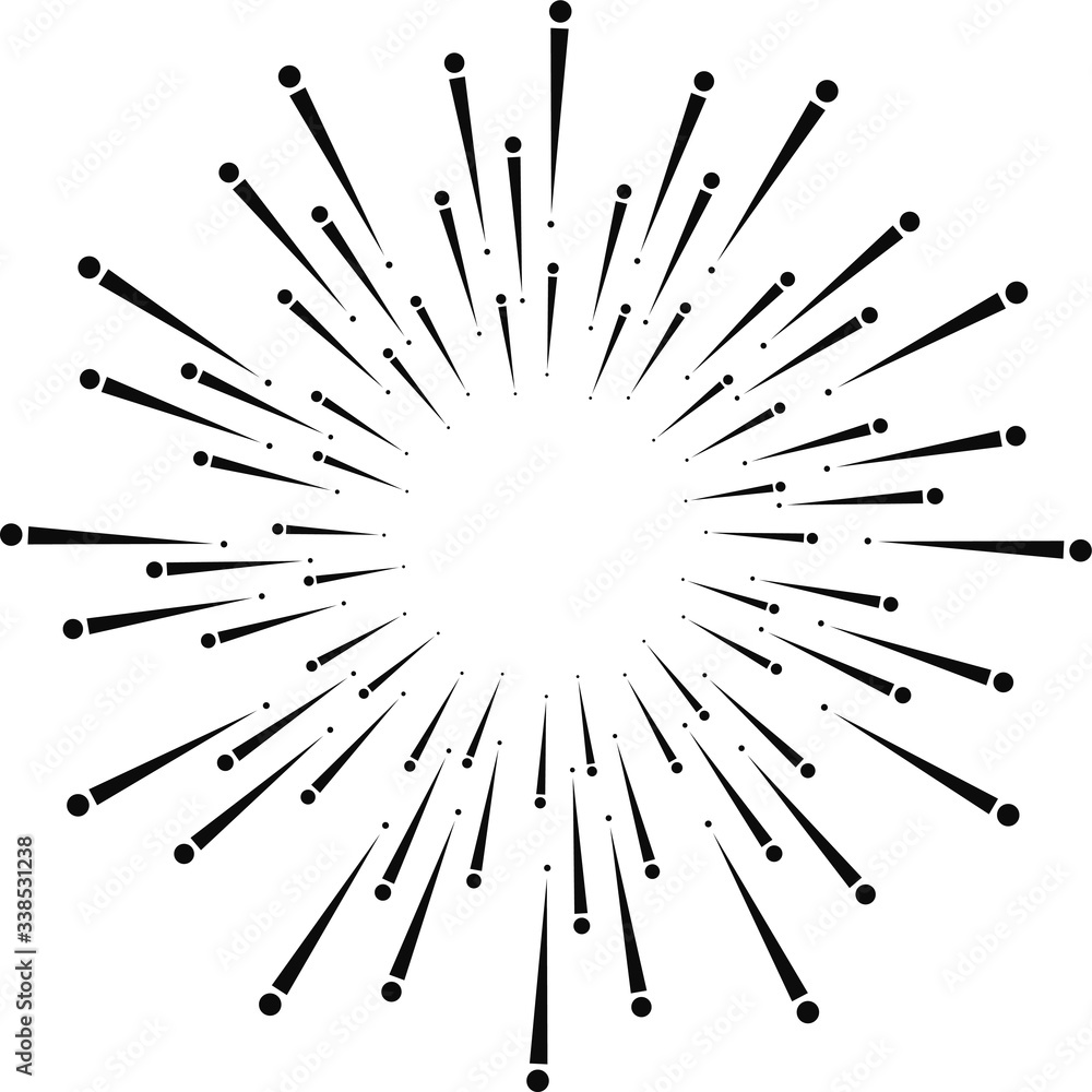 Circular fireworks explosion texture. Distressed uneven grunge ...