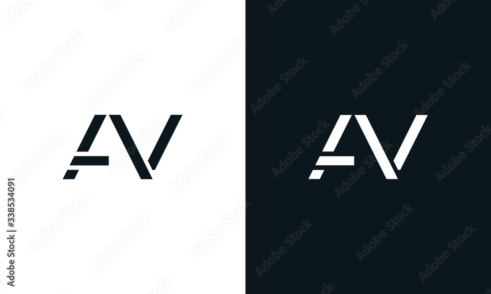 Minimalist abstract letter AV logo. This logo icon incorporate with ...
