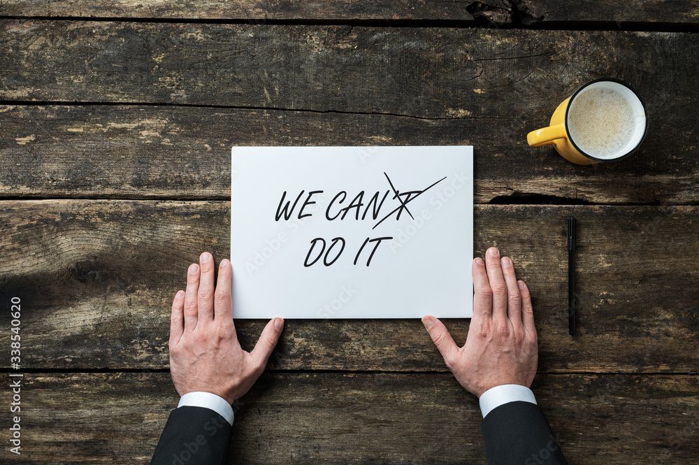 We can do it motivational sign Stock Photo | Adobe Stock