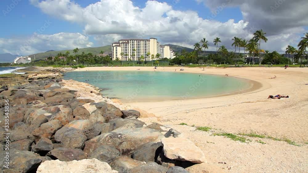 Vídeo do Stock: A lagoon at Ko Olina resort on the leeward side of Oahu ...