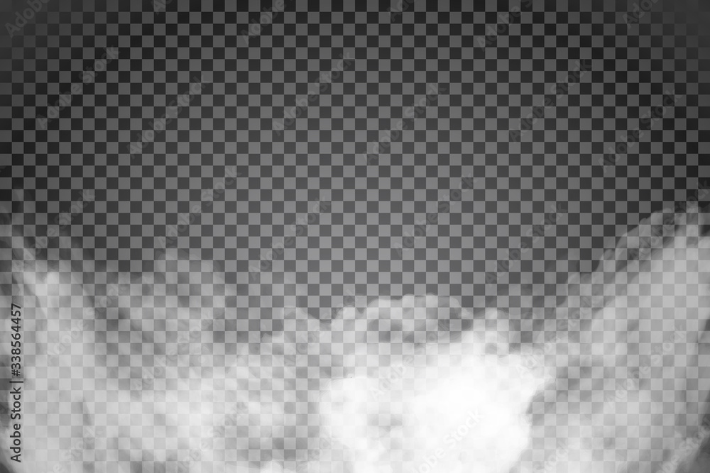 White fog texture isolated on transparent background. Steam special ...