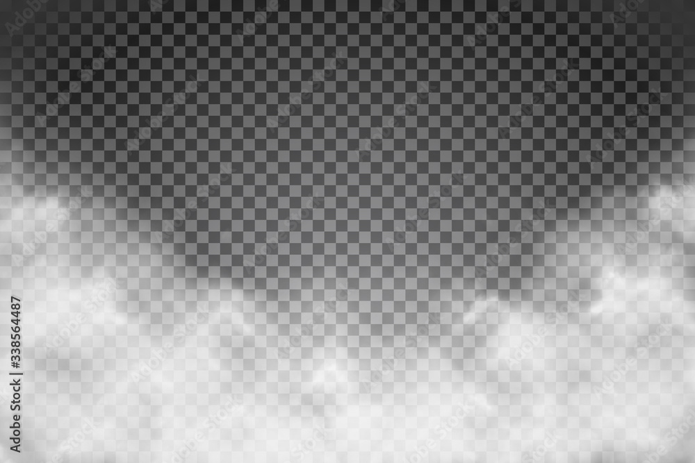 White fog texture isolated on transparent background. Steam special ...