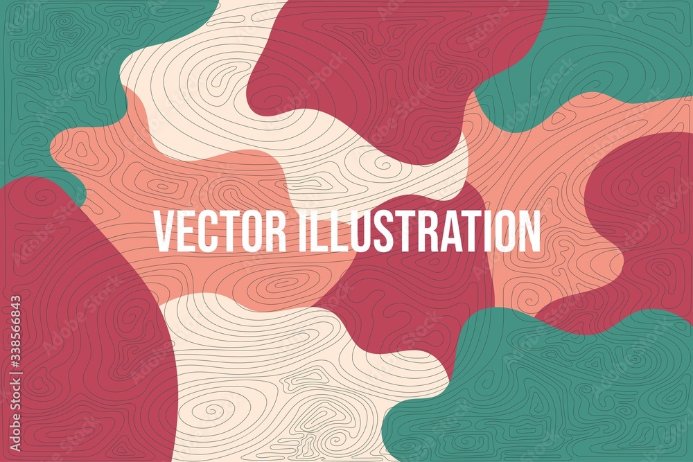 Vector illustration. Minimalist abstract linear wallpaper. Line art ...