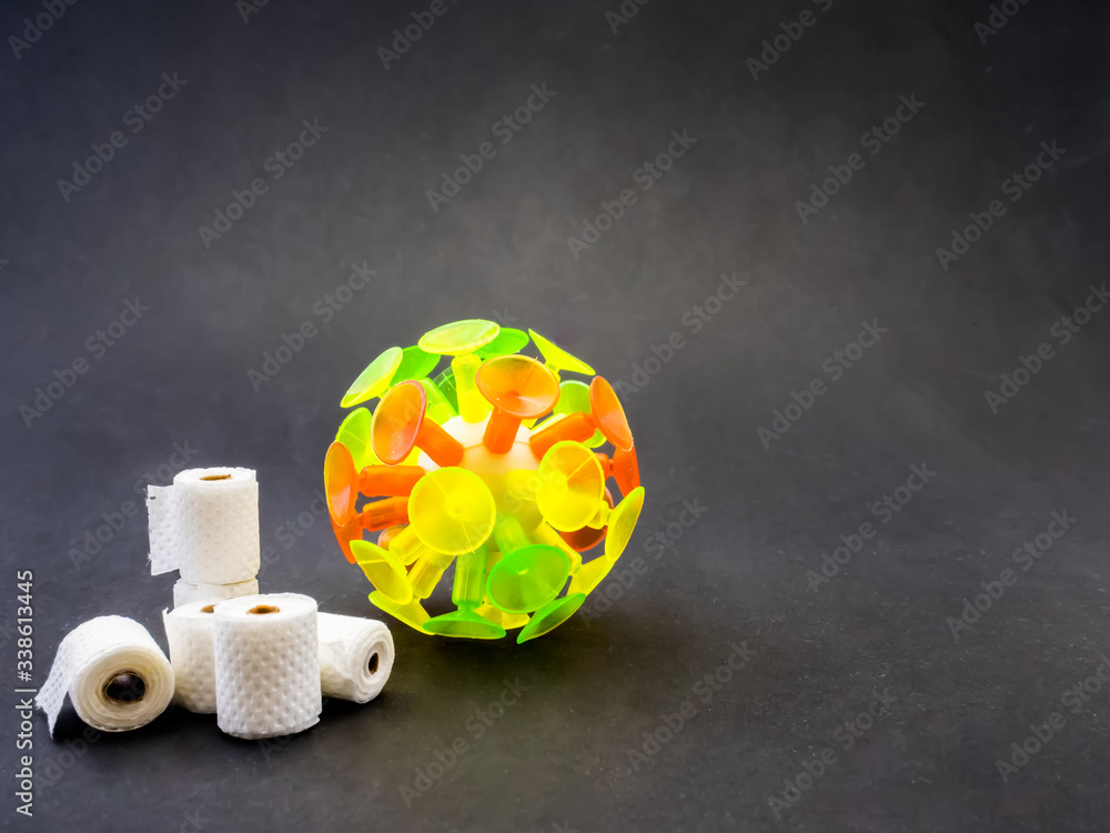Toilet paper and a toy looks like a coronavirus. World crisis because ...