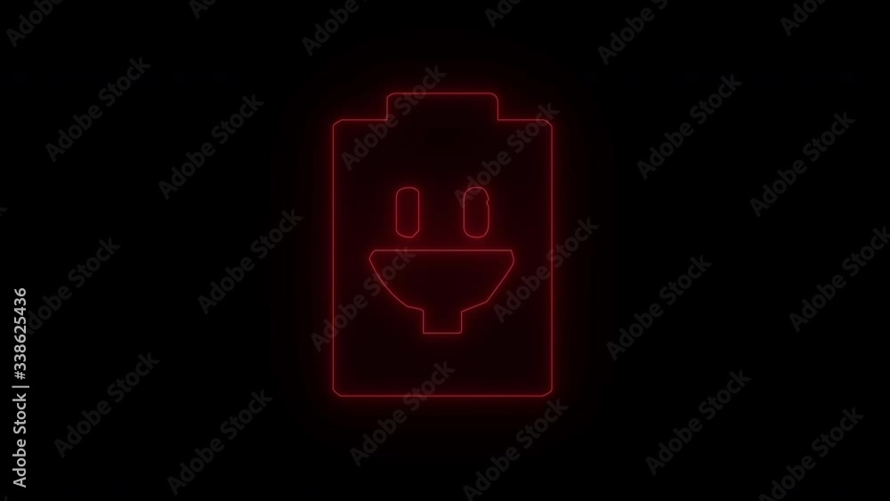 Stockvideo Low battery icon, out of battery on black background, need ...