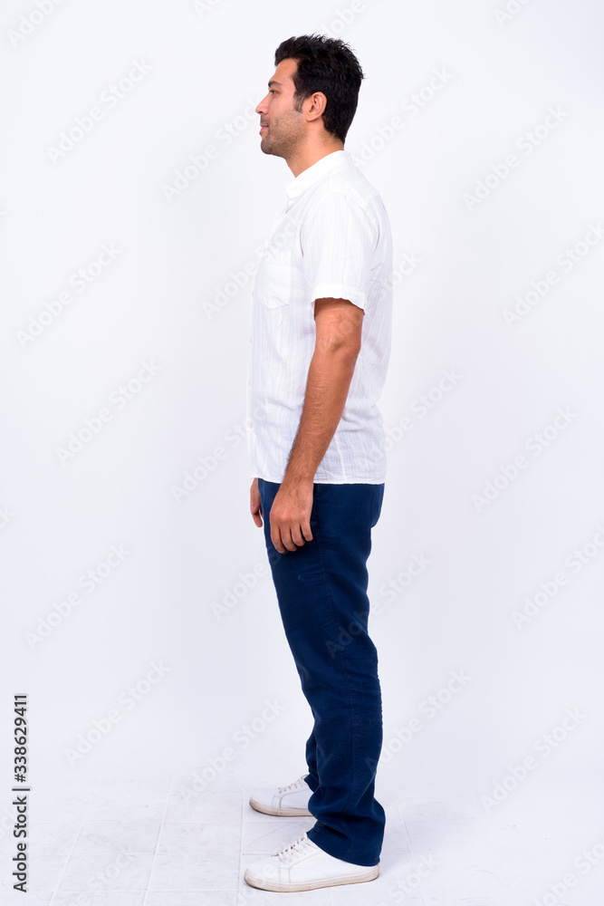 Full body shot profile view of handsome Turkish man Stock Photo | Adobe ...