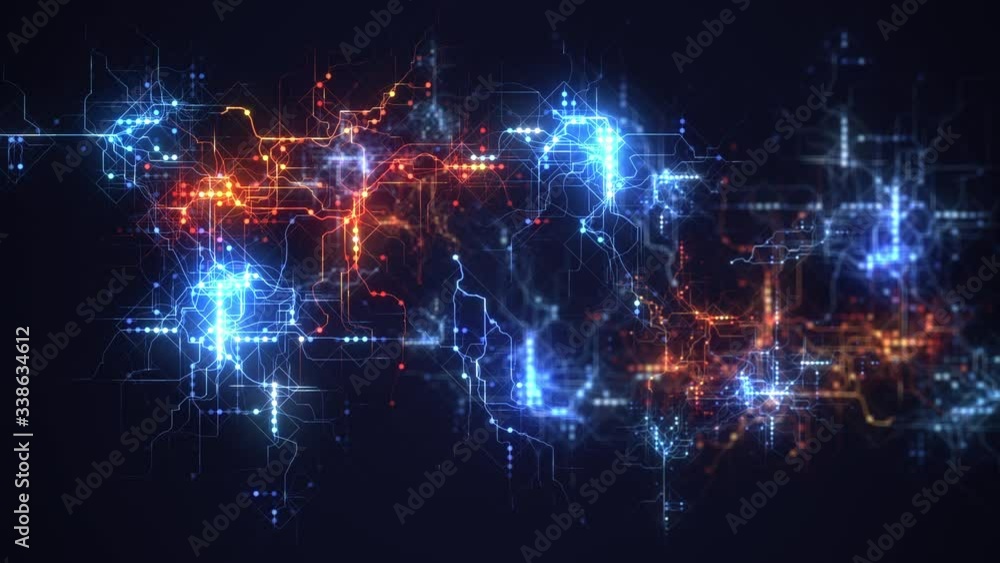 Abstract Hologram 3d Big Data Digital City With Futuristic Matrix Digital Buildings With A