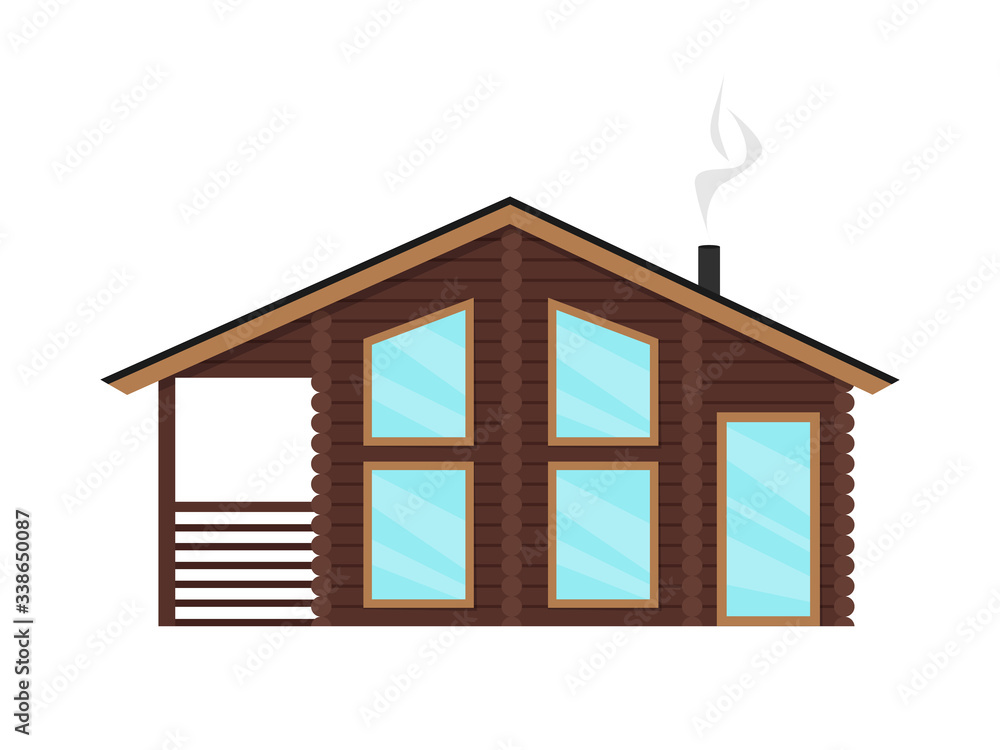 Vector illustration of a flat style home on a white background. Cozy ...