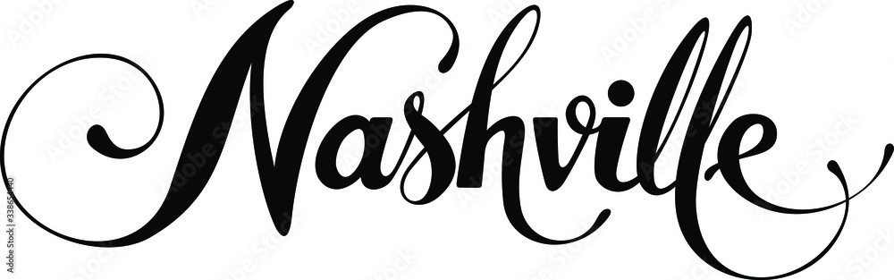 Nashville - custom calligraphy text Stock Vector | Adobe Stock