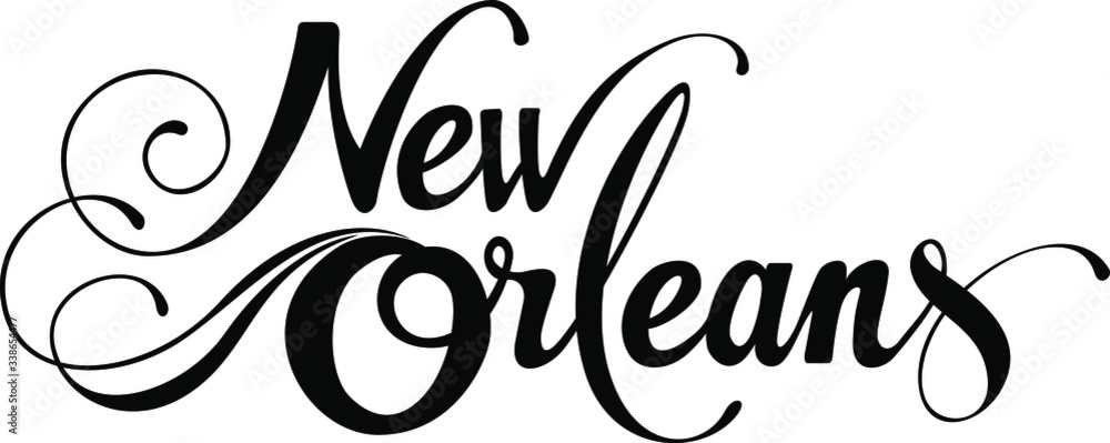 New Orleans - custom calligraphy text Stock Vector | Adobe Stock