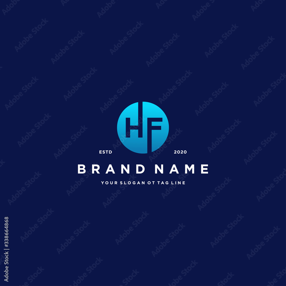 letter HF logo design vector Stock Vector | Adobe Stock