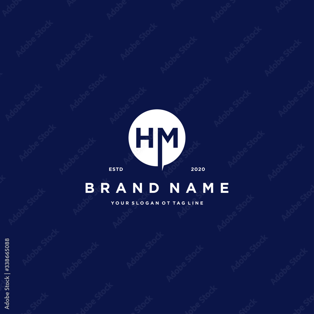 letter HM logo design vector Stock Vector | Adobe Stock