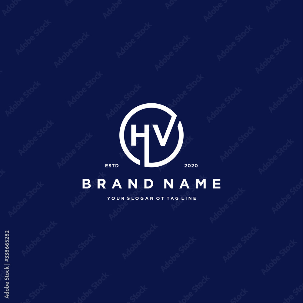 letter HV logo design vector Stock Vector | Adobe Stock