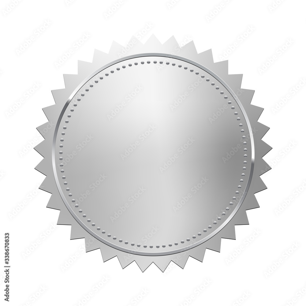 Silver stamp isolated on white background. Luxury seal. Vector design ...