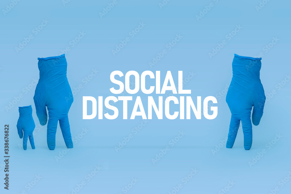 COVID-19 Visual concept - Social distancing and contact-less greetings ...