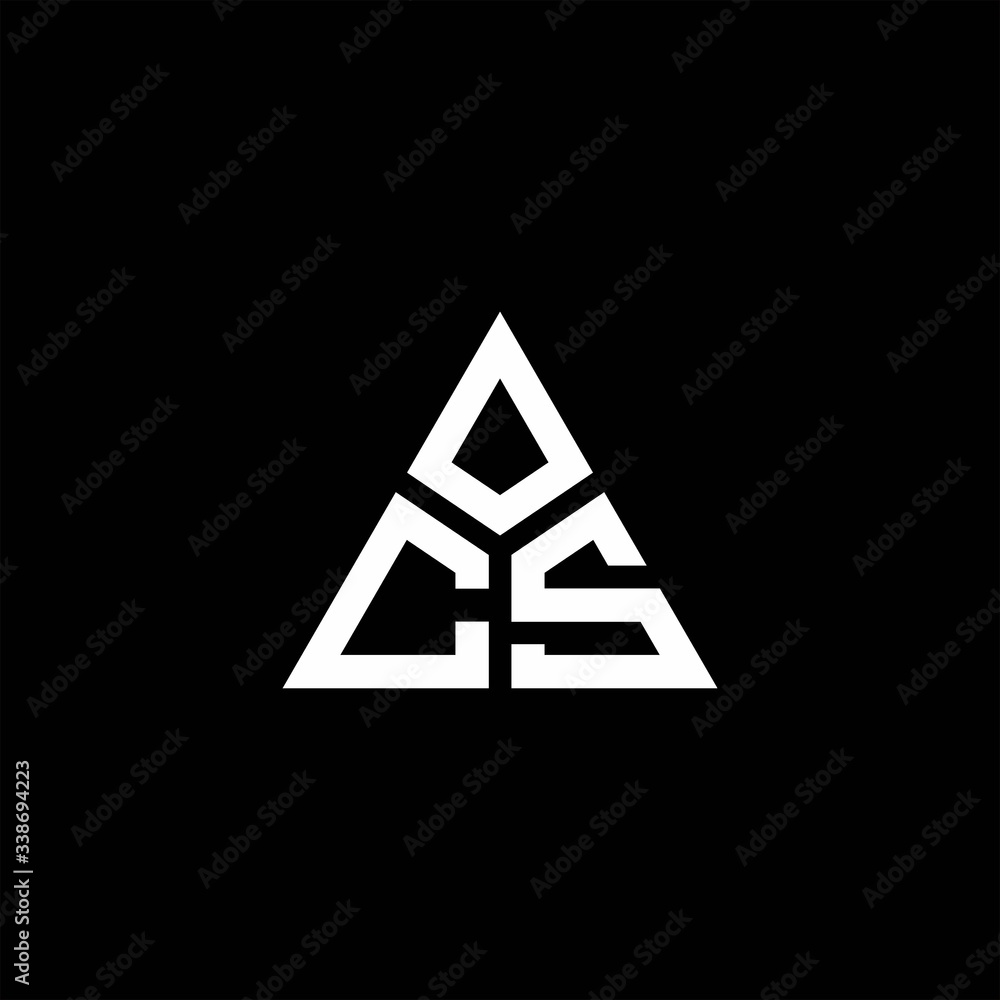 CS monogram logo with 3 pieces shape isolated on triangle Stock Vector ...