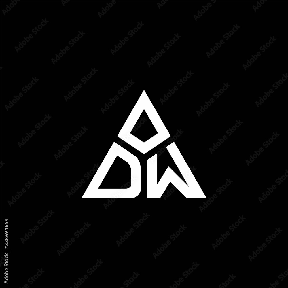 DW monogram logo with 3 pieces shape isolated on triangle Stock Vector ...