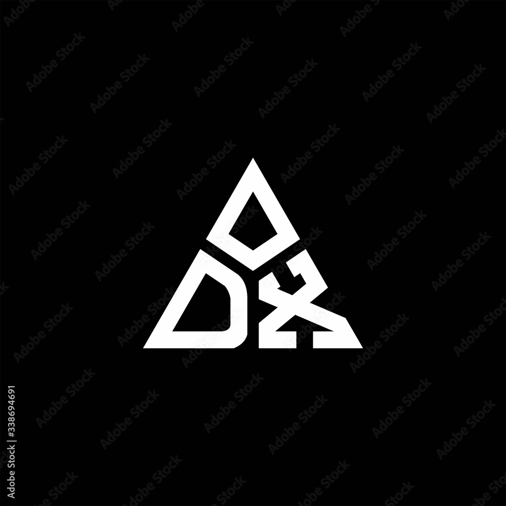 DX monogram logo with 3 pieces shape isolated on triangle Stock Vector ...
