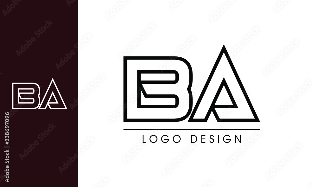 BA logo design template vector illustration Stock Vector | Adobe Stock