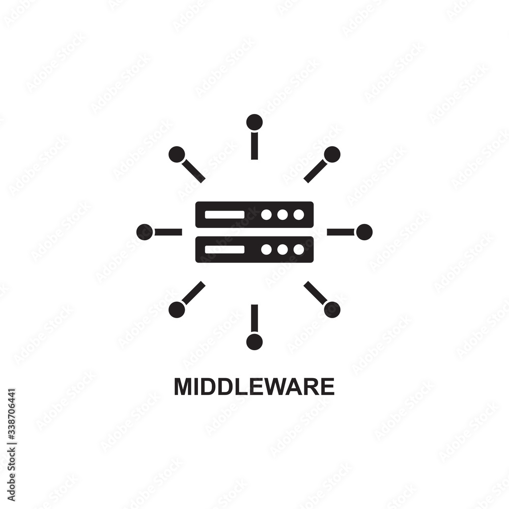 MIDDLE WARE ICON , SYSTEM INTERGRATION ICON Stock Vector | Adobe Stock