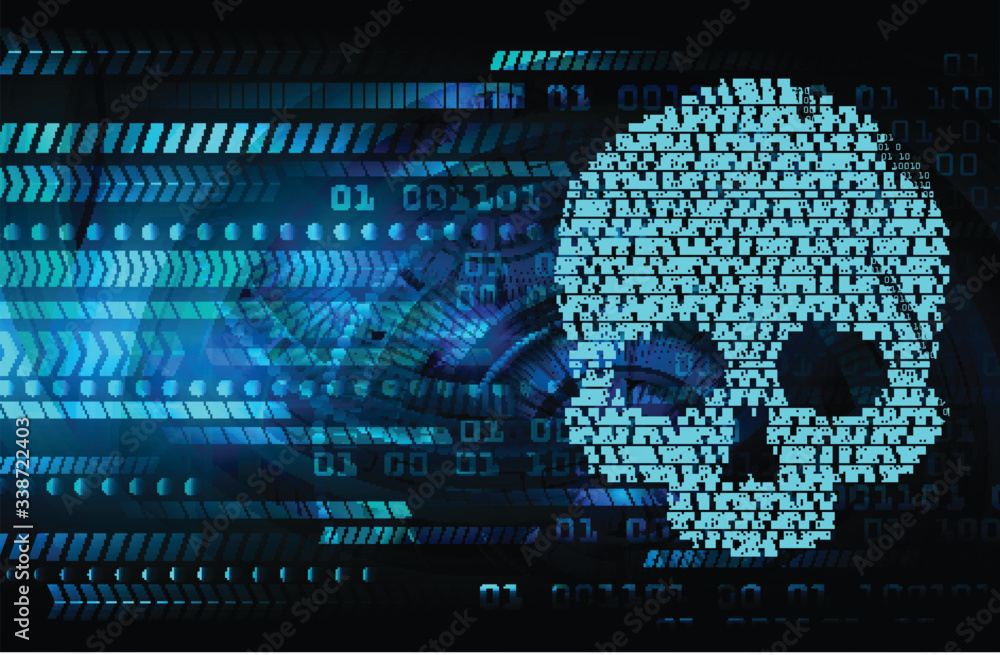 cyber hacker attack background, skull vector Stock Vector | Adobe Stock