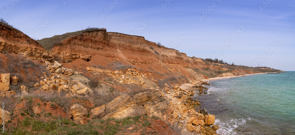 Typical coastline of the northern part of the Black Sea coast with ...
