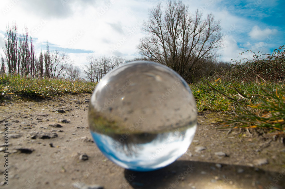 Mysterious view of crystal ball in nature. Abstract and mystical ...