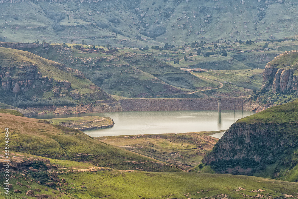 Fika Patso Dam, main water source for the Qwaqwa region Stock Photo ...