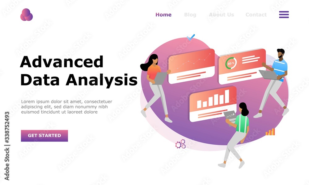 Advanced Data Analysis Vector Illustration Concept, Suitable for web ...
