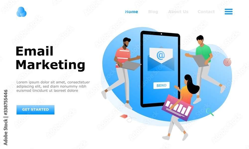 Email Marketing Vector Illustration Concept, Suitable for web landing ...