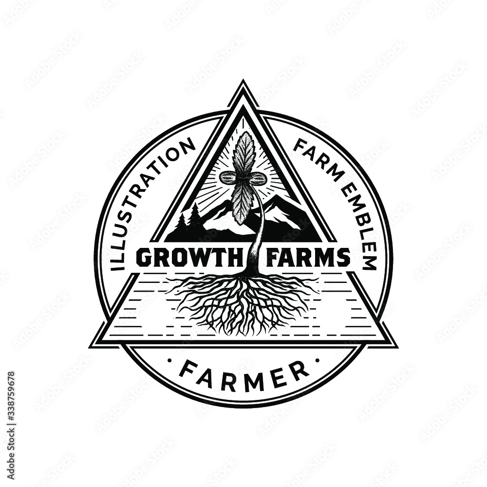growth farms illustration farm emblem logo design inspiration, Design ...