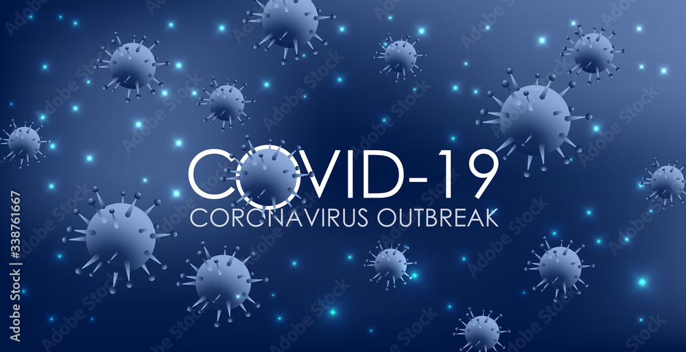 Design of a coronavirus outbreak with a viral cell in microscopic form ...