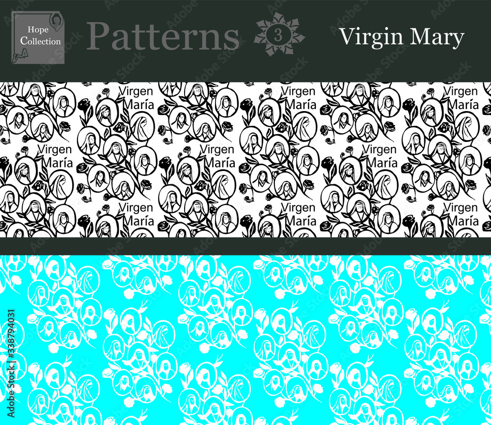Virgen Maria Pattern Stock Vector | Adobe Stock