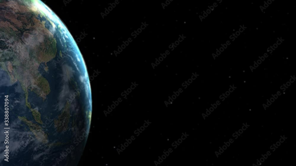 Planet earth spinning. A 3D render shot taken from outer space in 4K ...