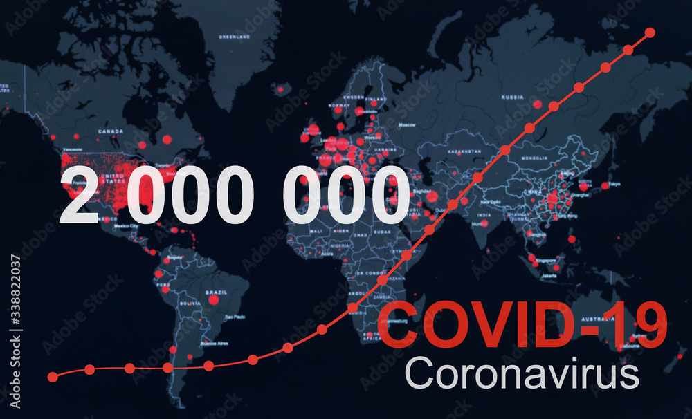 Stockfoto med beskrivningen Global world map of the COVID-19 ...