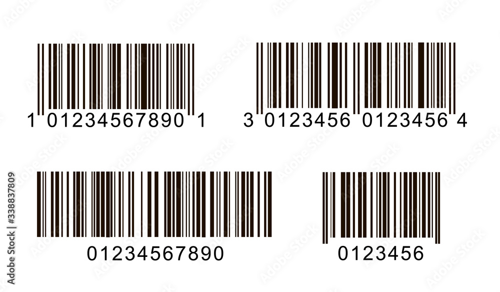 Bar code icons. Product code line bar symbol. Barcode for scan ...