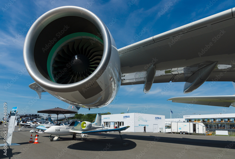 BERLIN, GERMANY - MAY 21, 2014: A turbofan engine Rolls-Royce Trent 900 ...