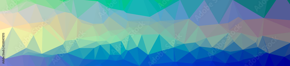 Illustration of abstract Blue, Yellow And Green banner low poly ...