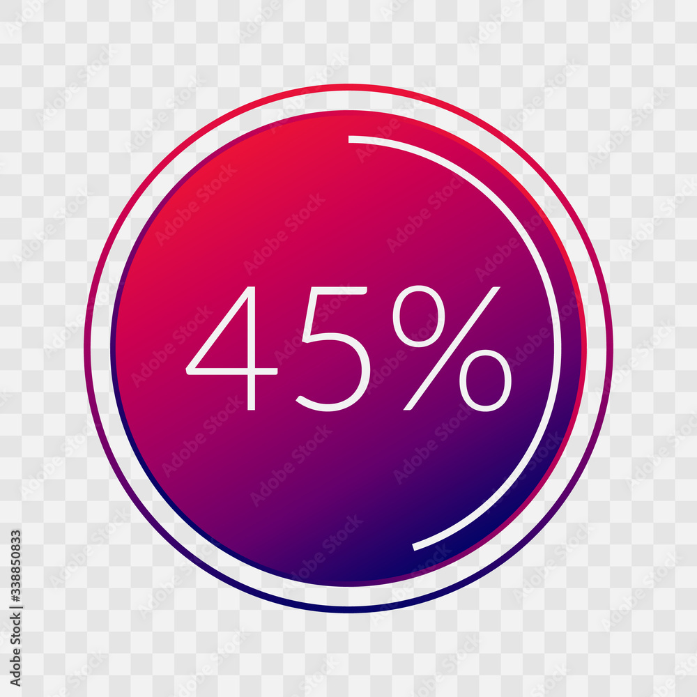 Vecteur Stock 45 percent circle chart, isolated symbol on transparent ...