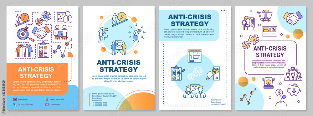 Anti crisis strategy brochure template. Emergency planning flyer ...