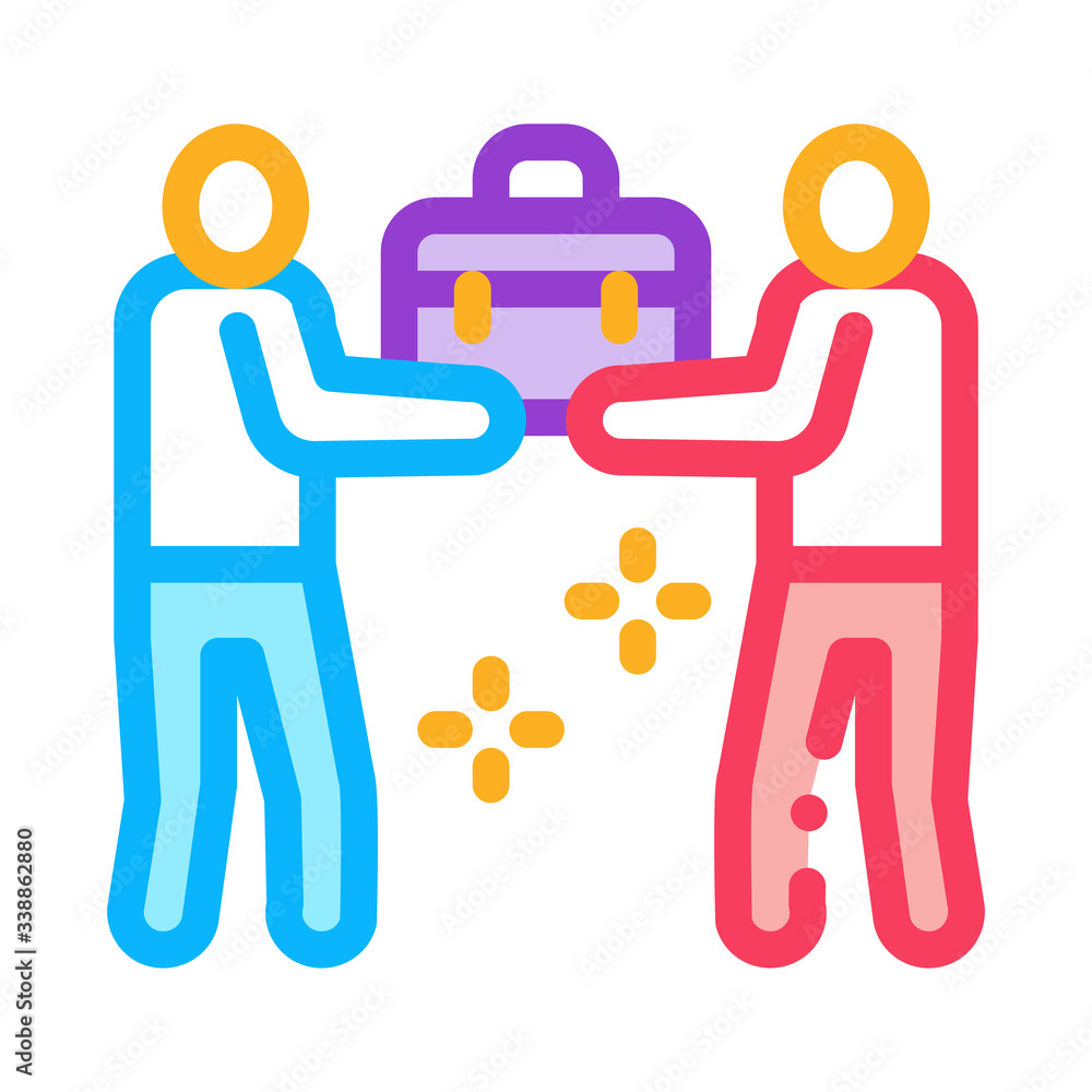 common work of two people icon vector. common work of two people sign ...