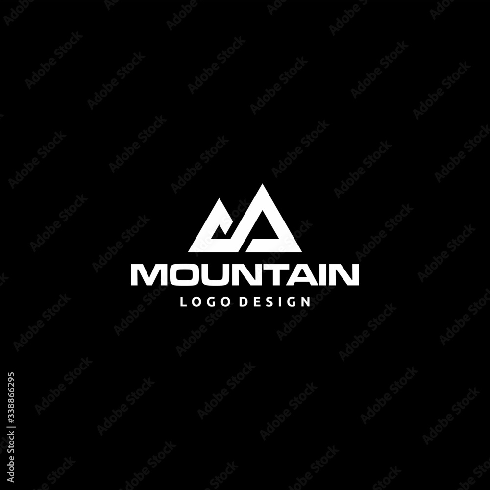 Bold and clean logo design of mountain with white background - EPS10 ...
