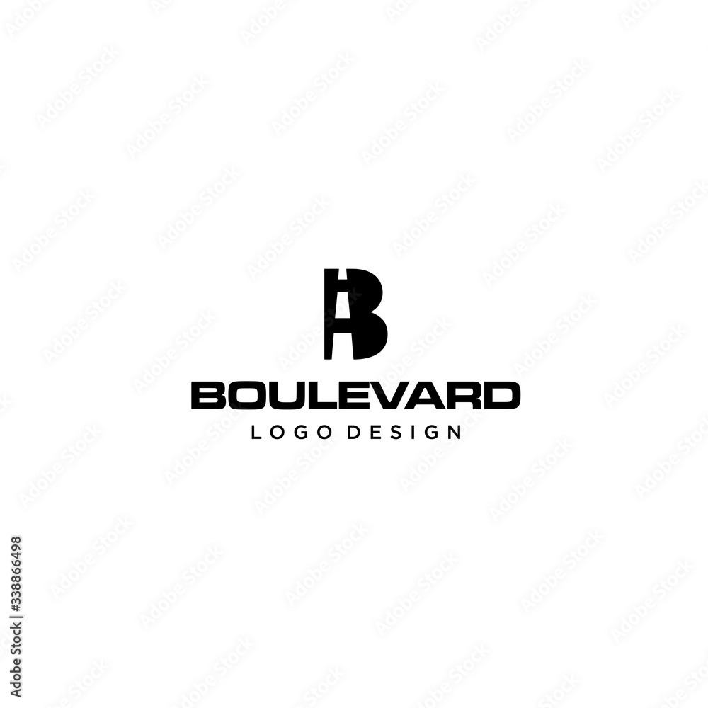 Bold and strong logo design of letter B and boulevard with clean background - EPS10 - Vector ...