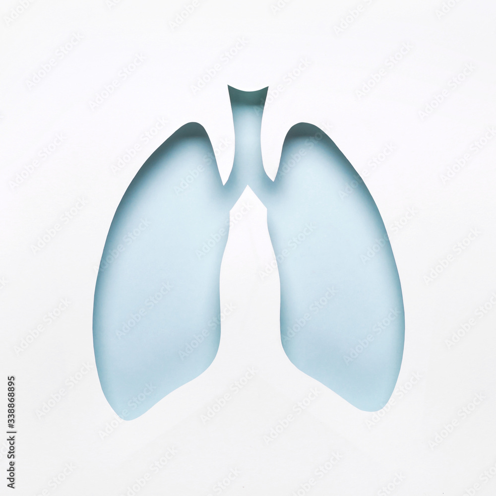 World Tuberculosis Day or World Lung Day concept. Minimal Paper Art ...